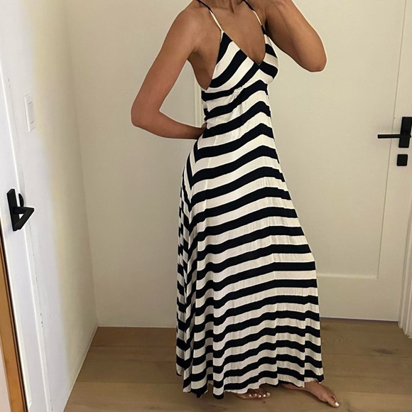 A.L.C. | Dresses | Alc Black And White Stripped Maxi Dress | Poshmark